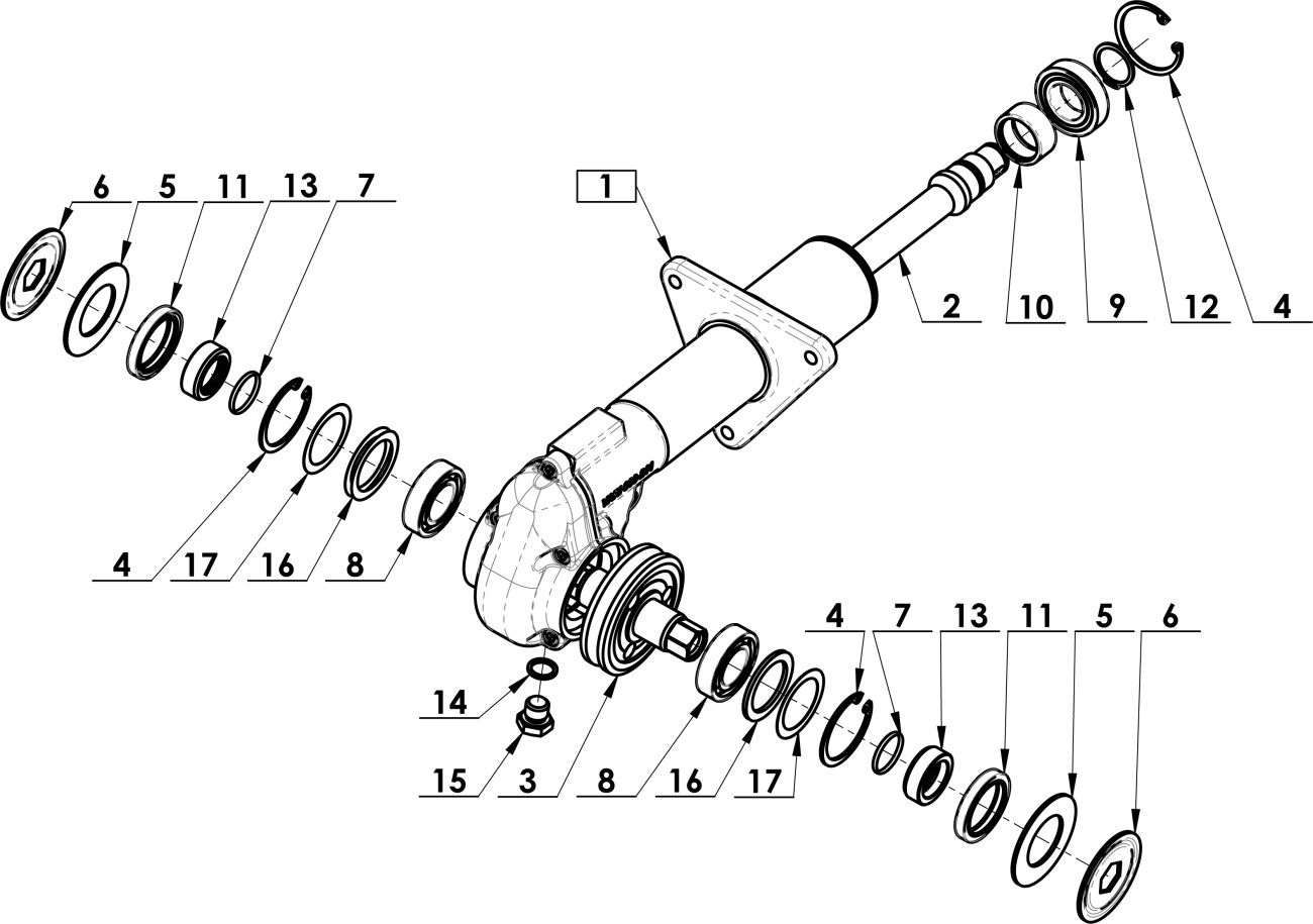 Náhon kartáče KV-100 kompletní - Kartáč válcový KV-100/Z list3 ...